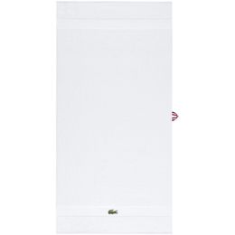 Handtuch Lacoste "LCASUAL", blanc, B:55cm L:100cm, Frottier, Baumwolle, Handt&uuml;cher, mit Label-Applikationen und Bord&uuml;re