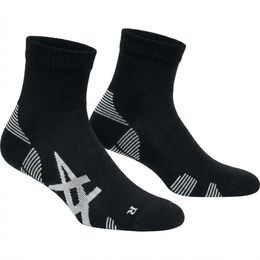 asics 2 Pack Cushioned Run Quarter Sock Bekleidung Unisex schwarz L