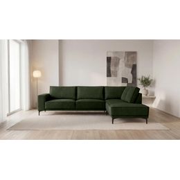 Ecksofa OTTO HOME "OLAND L-Form, B: 289 cm, Skandi-Design", gr&uuml;n, B:289cm H:85cm T:210cm, 100% Polyester, Sofas, Ecksofa, Struktur, Flachgewebe, Luxus-Microfaser, Boucle