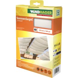 Sonnensegel Windhager, wei&szlig;, B:270cm T:140cm, Polyester, Sonnensegel, f&uuml;r Seilspannmarkise, inklusive Laufhaken, 2,7x1,4 m