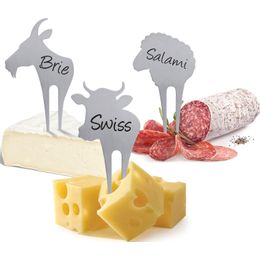 Partyspie&szlig;e SWISSMAR "K&auml;sepicks", silber, Edelstahl, Spie&szlig;e, Grillspie&szlig;e, (K&auml;sespie&szlig;er) aus Edelstahl