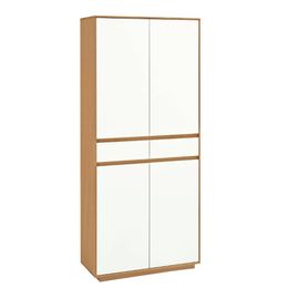 Pharao24.de Garderobenschrank Garderobe in Wei&szlig; und Eiche Bianco