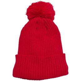 Beanie Brandit "Brandit Bobble Hat", Herren, Gr. onesize, rot, Kunstfaser, M&uuml;tzen Beanie