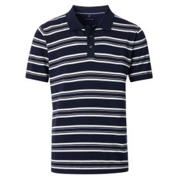 Poloshirt Casamoda "Casamoda Polo-Shirt gestreift", Herren, Gr. L, blau (dunkelblau), 100% Baumwolle, Shirts