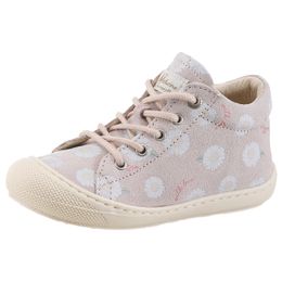 Lauflernschuh Naturino "COCOON SUEDE", Baby, Gr. 25, rosa, Veloursleder, gebl&uuml;mt, Schuhe Lauflernschuh, Babyschuh mit Print, Gr&ouml;&szlig;enschablone zum Download
