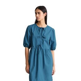 Marc O'Polo Damen Minikleid "aus Baumwoll-Popeline"endless sea, Gr. XL, MARC O'POLO DENIM, unifarben, Obermaterial: 100% Baumwolle, Kleider