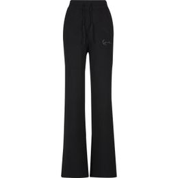 Jogginghose Karl Kani "Karl Kani Karl Kani Small Signature Knit Wide Leg Pants", Herren, Gr. XL, US-Gr&ouml;&szlig;en, schwarz, 100% Baumwolle, unifarben, normal, Hosen Jogginghose