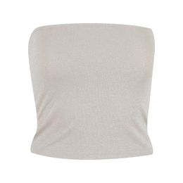 B&uuml;gelloser BH Urban Classics "Urban Classics Ladies Glitter Bandeau", Damen, Gr. M, Cup 0, sandwei&szlig;, 100% Kunststoff, BHs