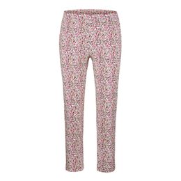 Schlupfhose GOLDNER "Elastische Druckhose LOUISA bunt", Damen, Gr. 46, N-Gr, bunt (bunt, gemustert), Obermaterial: 65% Baumwolle CO. 31% Polyamid PA. 4% Elasthan EL., Hosen Schlupfhose, Aufschlag am Beinabschluss