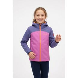Softshelljacke Trollkids "GIRLS KRISTIANSAND JACKET XT", M&auml;dchen, Gr. 164, violet blau, mallow pink, papaya, Obermaterial: 94% Polyester, 6% Elasthan, Jacken Softshelljacke, f&uuml;r Trekking und sportliche Aktivit&auml;ten, wasserabweisend