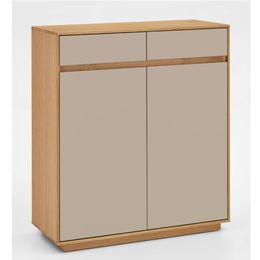 Pharao24.de Dielenschrank Mehrzweckschrank in Eiche Bianco und Taupe