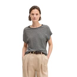 Marc O'Polo T-Shirt MARC O'POLO "aus Baumwoll-Single-Jersey", Damen, Gr. XS, schwarz, Obermaterial: 100% Baumwolle, gestreift, Basic, regular fit, U-Boot-Ausschnitt, normaler Saum, Shirts T-Shirt