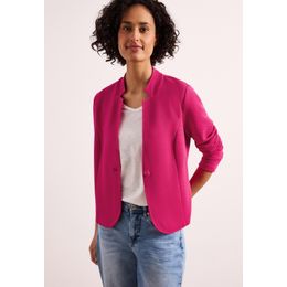Sweatblazer Street One, Damen, Gr. 42, magenta dream, Jersey, 71% Polyester, 26% Viskose, 3% Elasthan, unifarben, normal normal, V-Ausschnitt, B&uuml;ndchen, Blazer, Jersey