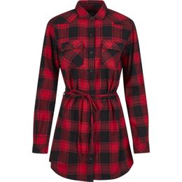 Langarmhemd Brandit "Brandit Damen Ladies Longshirt", Herren, Gr. 4XL, US-Gr&ouml;&szlig;en, rot, schwarz, 100% Baumwolle, normal, Hemden