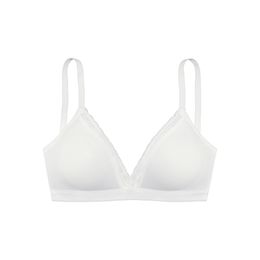 Bralette-BH Vivance, Damen, Gr. 70, Cup A, wei&szlig;, Trikot, Obermaterial: 84% Baumwolle, 9% Polyamid, 7% Elasthan, Basic, BHs, ohne B&uuml;gel, aus weicher Baumwollqualit&auml;t