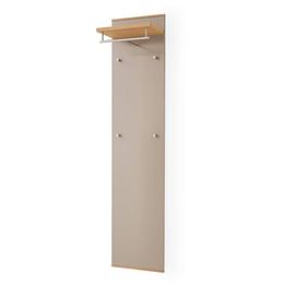 Pharao24.de Garderobenpaneel Garderobe in Taupe mit 4 Kleiderhaken
