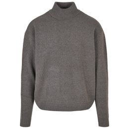 Rundhalspullover Urban Classics "Urban Classics Herren Oversized Roll Neck Sweater", Damen, Gr. M, asphalt, 85% Polyacryl, 13% Polyester, 2% Elasthan, unifarben, oversize, Rundhals, Pullover Rundhalspullover