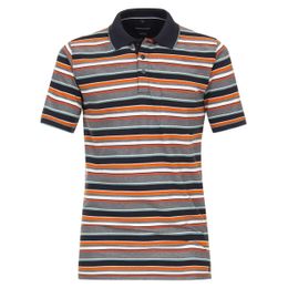 Poloshirt Casamoda "Casamoda Polo-Shirt gestreift", Herren, Gr. L, orange, 50% Baumwolle, 50% Polyester, Shirts