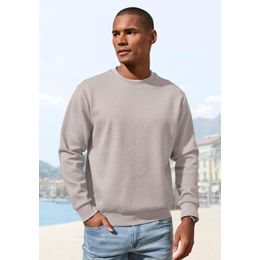 Sweatshirt John Devin, Damen, Gr. S (44/46), creme, Obermaterial: 83% Baumwolle, 16% Polyester, 1% Elasthan, unifarben, regular fit, Rundhals, angesetztes B&uuml;ndchen, Sweatshirts Sweatshirt, Pullover aus Struktur-Qualit&auml;t