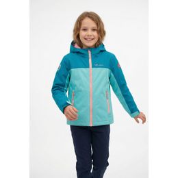 Regenjacke Trollkids "KIDS TELEMARK JACKET", Jungen, Gr. 164, harbor blau, aqua haze, peony rose, Obermaterial: 100% Polyester. Futter: 100% Polyester, Jacken Regenjacke, f&uuml;r sportliche Aktivit&auml;ten, wasserdicht, mit Mesh-Innenfutter