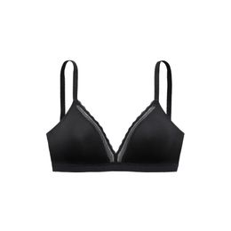 Bralette-BH Vivance, Damen, Gr. 85, Cup C, schwarz, Trikot, Obermaterial: 84% Baumwolle, 9% Polyamid, 7% Elasthan, Basic, BHs, ohne B&uuml;gel, aus weicher Baumwollqualit&auml;t