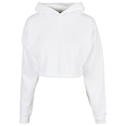 Rundhalspullover Urban Classics "Urban Classics Damen Ladies Oversized Cropped Hoody", Damen, Gr. 4XL, wei&szlig;, 65% Baumwolle, 35% Polyester, unifarben, oversize, ohne Ausschnitt, Pullover Rundhalspullover