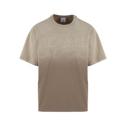T-Shirt Karl Kani "Karl Kani Retro Washed T-Shirt", Damen, Gr. L, taupe, 100% Baumwolle, bedruckt, normal, Rundhals, Shirts T-Shirt