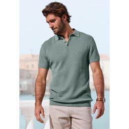Poloshirt John Devin "- Strick Poloshirt, Regular fit", Damen, Gr. S, salbei, Strick, Obermaterial: 100% Baumwolle, regular fit normal, Rundhals, Rippstrickb&uuml;ndchen, Shirts, mit Polokragen und kleiner Knopfleiste