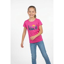 Strandshirt Trollkids "GIRLS GUDVANGEN SHIRT", M&auml;dchen, Gr. 128, magenta, Obermaterial: 100% Polyester, Shirts, f&uuml;r Kinder und Jugendliche, sportlicher Stil