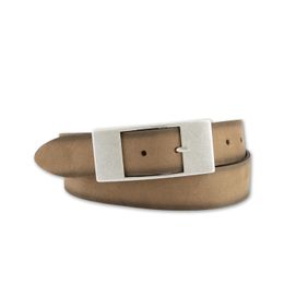 Bernd G&ouml;tz Lederg&uuml;rtel BERND G&Ouml;TZ "Lederg&uuml;rtel mit dekorativer, fl&auml;chiger Designschlie&szlig;e", Damen, Gr. 105, camel, Rindsleder, G&uuml;rtel Lederg&uuml;rtel