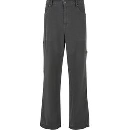 Stoffhose Karl Kani "Karl Kani Karl Kani Og Washed Carpenter Pants", Herren, Gr. L, US-Gr&ouml;&szlig;en, anthrazit, 100% Baumwolle, unifarben, normal, Hosen Stoffhose