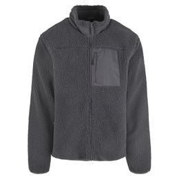 Winterjacke Urban Classics "Urban Classics Teddy Jacket With Stand Up Collar", Herren, Gr. XL, cloudgrau, 100% Polyester, unifarben, normal, amerikanischer Ausschnitt, Jacken Winterjacke