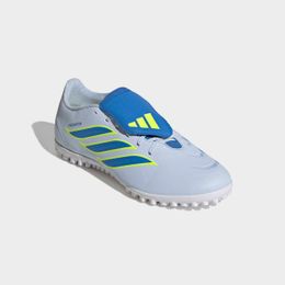 Fu&szlig;ballschuh adidas Performance "PREDATOR CLUB FOLD-OVER TONGUE TURF", Damen, Gr. 40, crystal sky, ray blau, team solar gelb 2, Synthetik, Schuhe Fu&szlig;ballschuh, f&uuml;r kurzen Kunstrasen, Hart- und Aschenpl&auml;tze