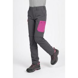 Zip-off-Hose Trollkids "KIDS PREIKESTOLEN DOUBLE ZIP-OFF PANTS", M&auml;dchen, Gr. 146, N-Gr, graphite, fresh berry, Obermaterial: 90% Polyamid, 10% Elasthan, Hosen, mit Elastan-Anteil, schnelltrocknend, atmungsaktiv