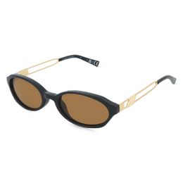 Le Specs LSP2652334 LUNITA | Damen-Sonnenbrille | Fassung: Vollrand, Oval, Kunststoff, Schwarz | Glasfarbe: Braun