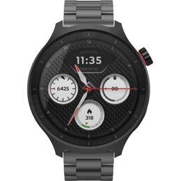 Motorola moto watch, Smartwatch schwarz, mit schwarzem Silikon-Armband