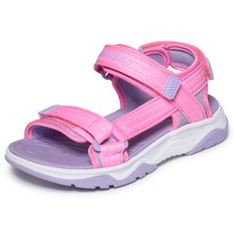 Sandale Skechers "TREAD SEEKER", M&auml;dchen, Gr. 27, rosa, flieder, Mesh, Textil, Mesh, kontrastfarbene Details, Schuhe Sandale, Sommerschuh mit Klettverschluss, Gr&ouml;&szlig;enschablone zum Download