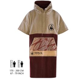 Wave Hawaii Cotton Velours Leevs Unisex Poncho dunkelbraun L - Herrenshirts, -hemden & -pullover
