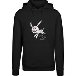 Kapuzensweatshirt MisterTee "MisterTee Walk In The Dark Hoody", Herren, Gr. M, schwarz, 65% Baumwolle, 35% Polyester, bedruckt, Sweatshirts