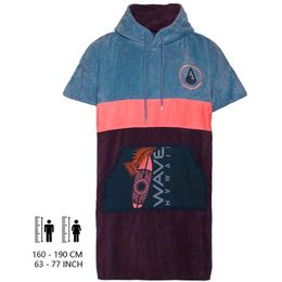 Wave Hawaii Cotton Velours Kiholo Unisex Poncho blau M - Damenshirts, -blusen & -pullover