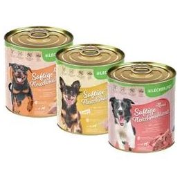LYRA PET 18 x 800 g Lecker.Pet&reg; Gino's, Josie's & Luna's Saftige Fleischmahlzeit Hundefutter Nassfutter Mix Vollnahrung - je Sorte 6 Dosen