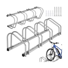TecTake&reg; Fahrradst&auml;nder, aus rostfreiem Stahl, Boden- und Wandmontage, von beiden Seiten befahrbar