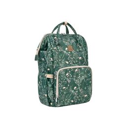 Kikkaboo Wickeltasche Siena, Rucksack, Wickelunterlage, Griffl&auml;nge einstellbar gr&uuml;n gemustert