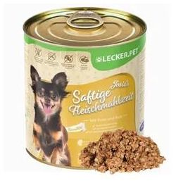 18 x 800 g Lecker.Pet&reg; Josie's Saftige Fleischmahlzeit Sensitiv mit Pute & Reis Hundefutter Nassfutter