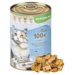 18 x 400 g Lecker.Pet&reg; Mia's 100 % Lachs Katzenfutter Nassfutter