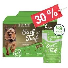 48 x 150 g Lecker.Pet&reg; Surf'n'Turf Pouches Hundefutter Nassfutter - 4 Sorten Multipack