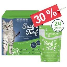 24 x 85 g Lecker.Pet&reg; Surf'n'Turf Pouches Katzenfutter in feiner Sauce Nassfutter - 4 Sorten Multipack