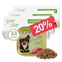 33 x 150 g Lecker.Pet&reg; Josie's Feine Pat&eacute; Reich an Kalb Hundefutter Nassfutter Vollnahrung