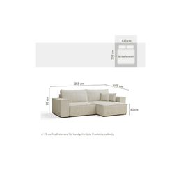 Ecksofa beige Ma&szlig;e (cm): B: 255 H: 70 Sofas > Sofas nach Material > Stoffsofas &raquo; Sofa DE