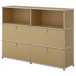 USM Haller Sideboard mit 4 Klappt&uuml;ren und 2 offenen F&auml;chern beige